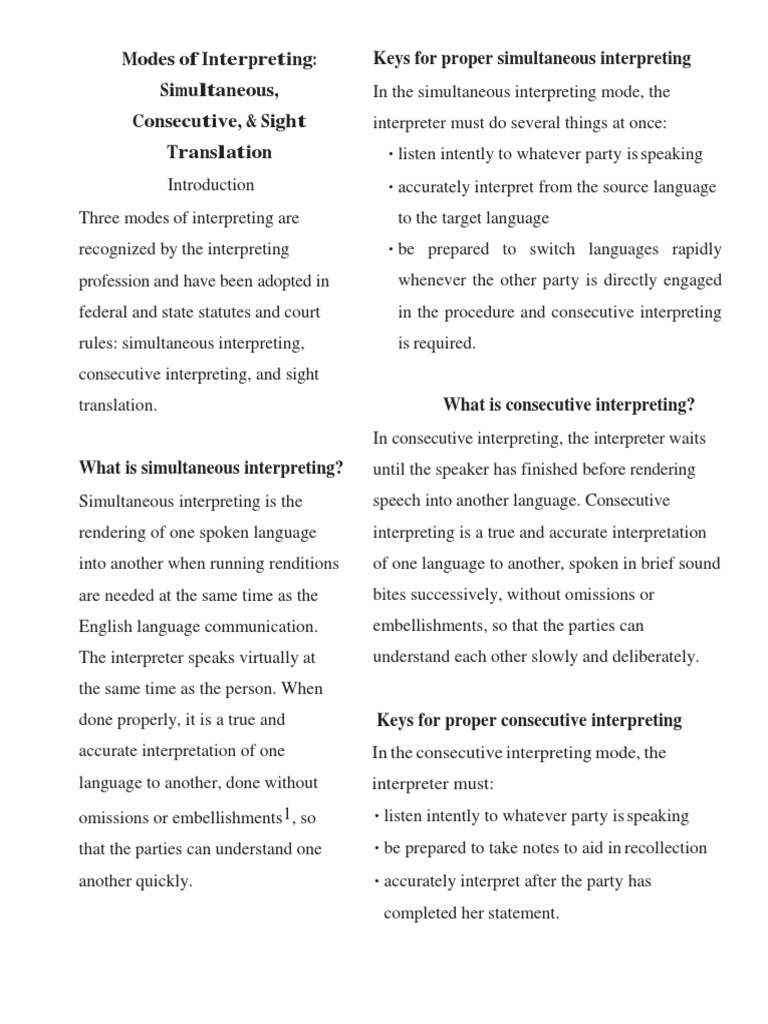 Modes of Interpreting | PDF