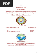 MBA 1st Semester Mini Project Guide | PDF | Business | Communication