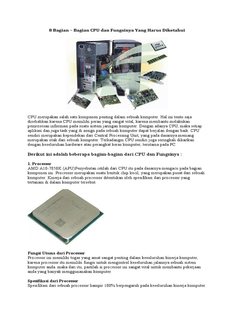 8 Bagian CPU | PDF