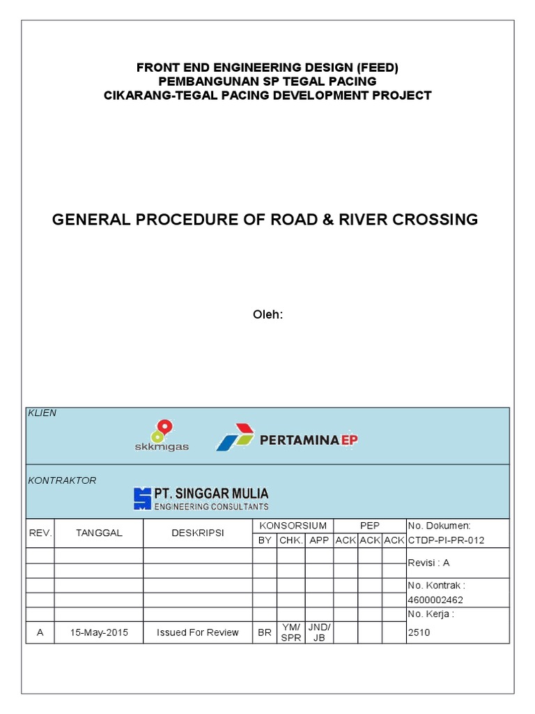 General Procedure for Road and River Crossings | PDF | Pipe (Fluid ...