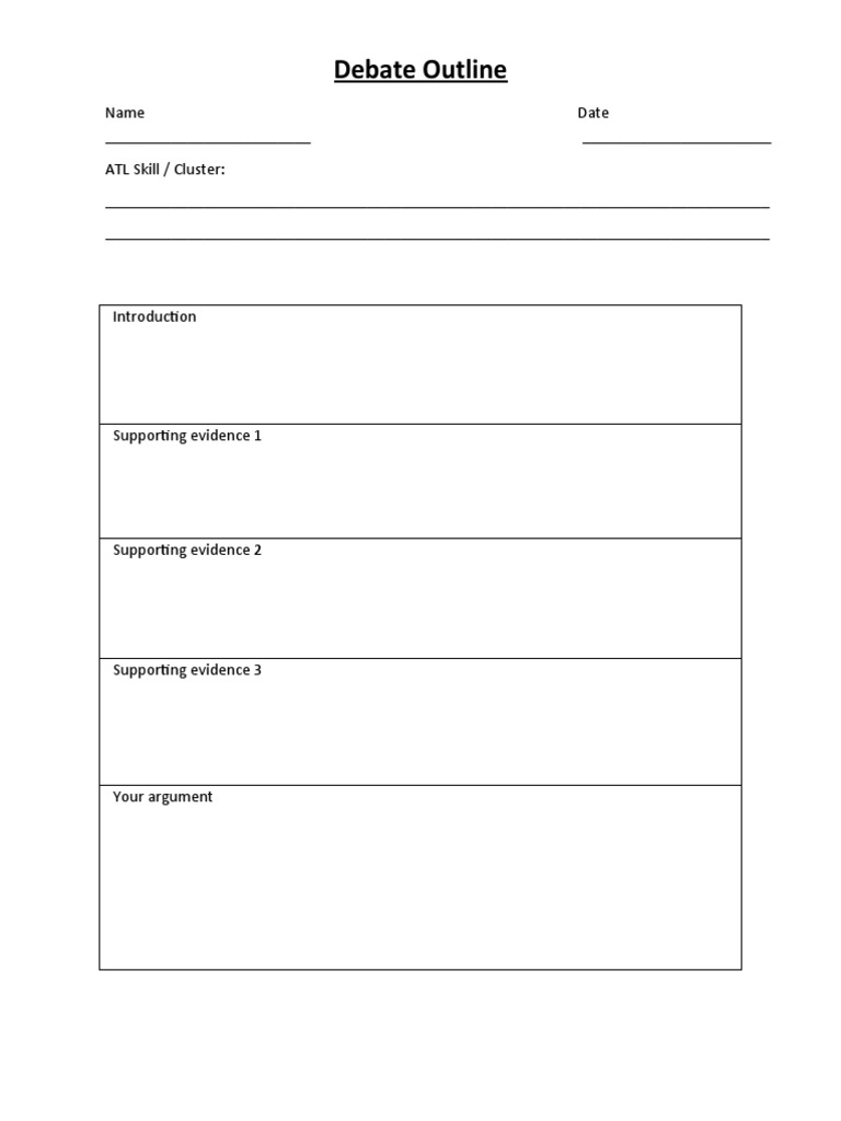 Debate Sheet | PDF