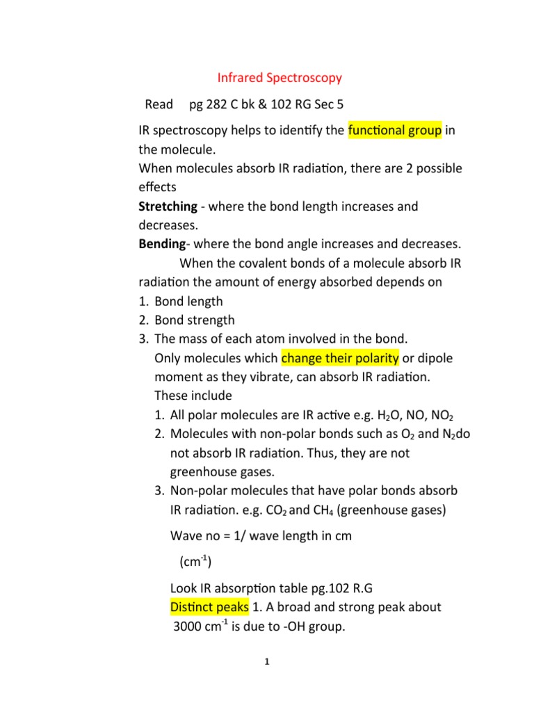 Infrared Spectroscopy New | PDF