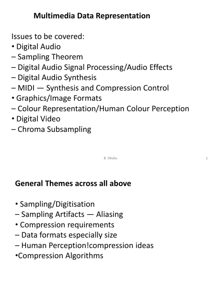 Ch3 Multimedia Data Representation | PDF