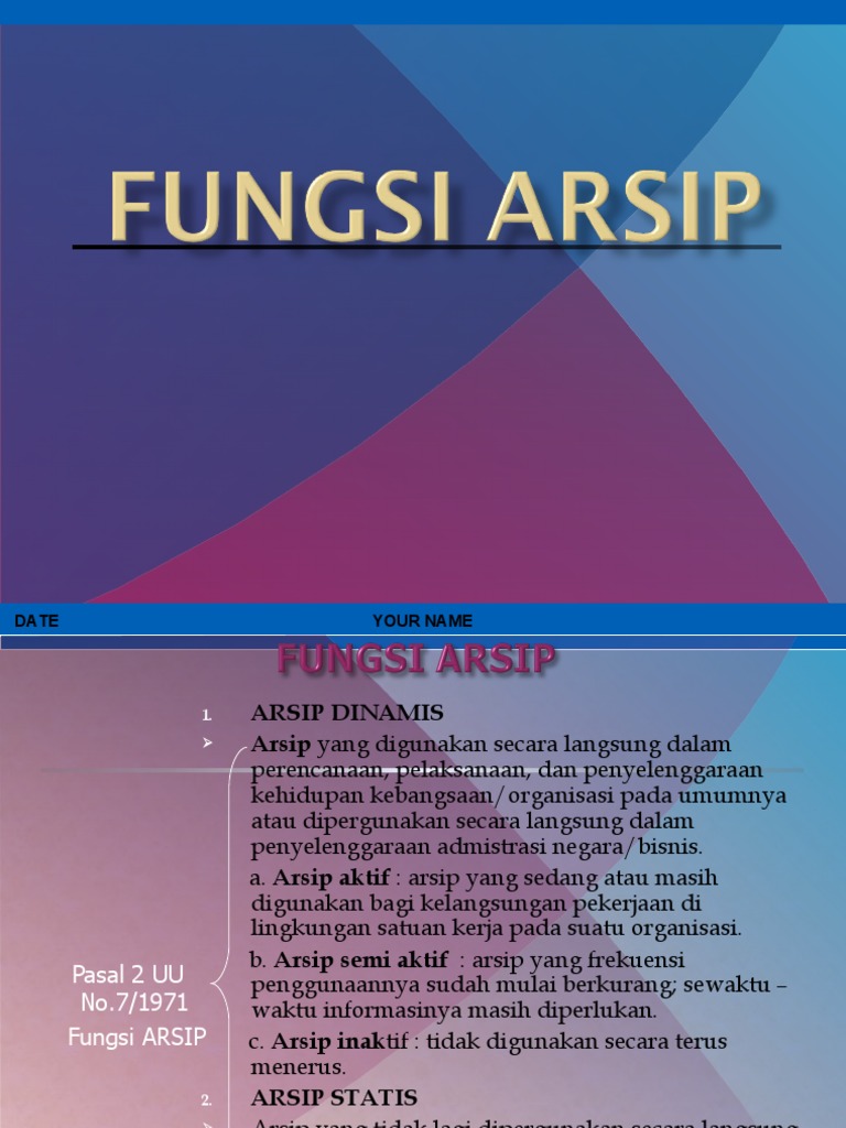Daur Hidup Dan Fungsi Arsip | PDF