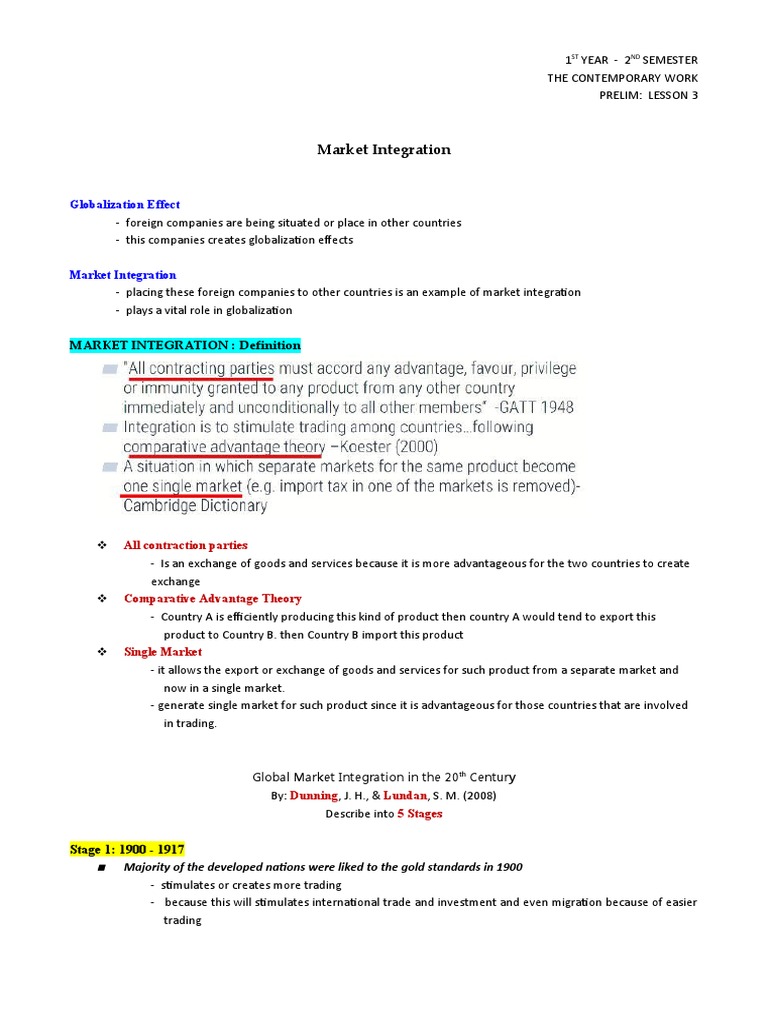 Market Integration and Globalization Effects | PDF | Globalization ...