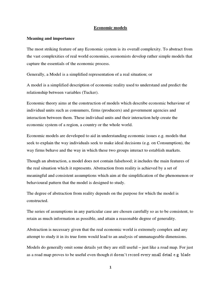 Economic Models | PDF | Economics | Supply And Demand