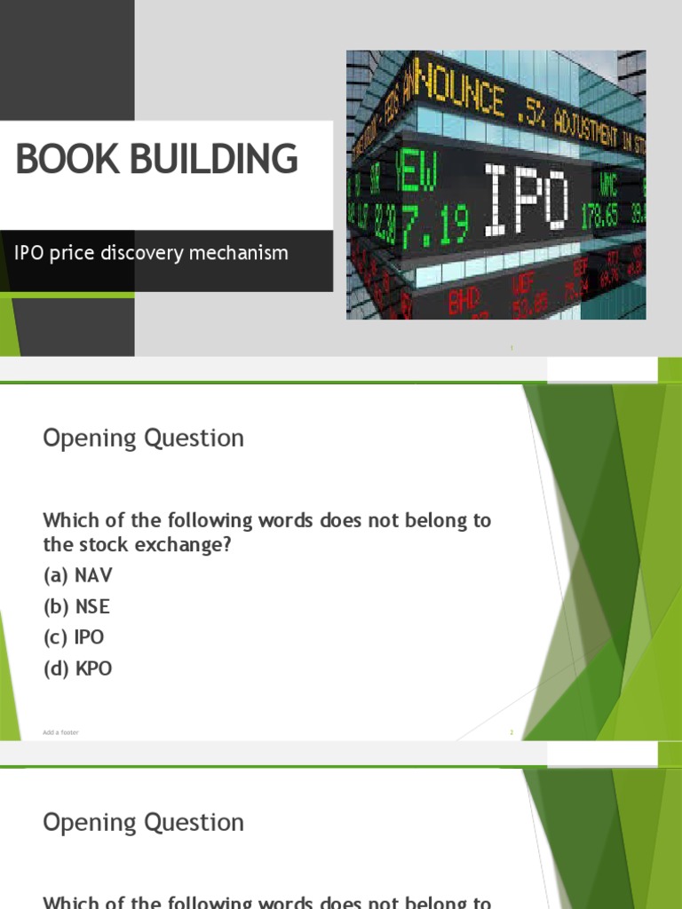Book Building: IPO Price Discovery Mechanism | PDF | Initial Public ...