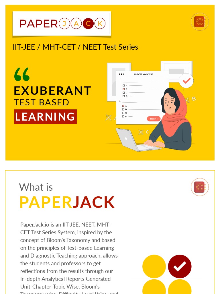 IIT-JEE / MHT-CET / NEET Test Series: Exuberant | PDF | Cognition ...