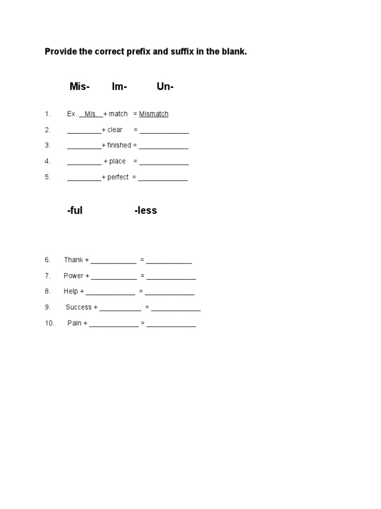 Prefix&Suffix Quiz | PDF | Career & Growth