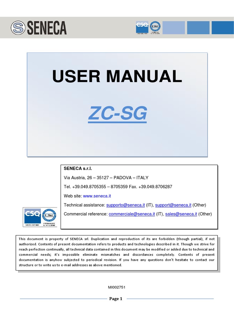 User Manual: ZC-SG | PDF | Computer Data | Information And ...