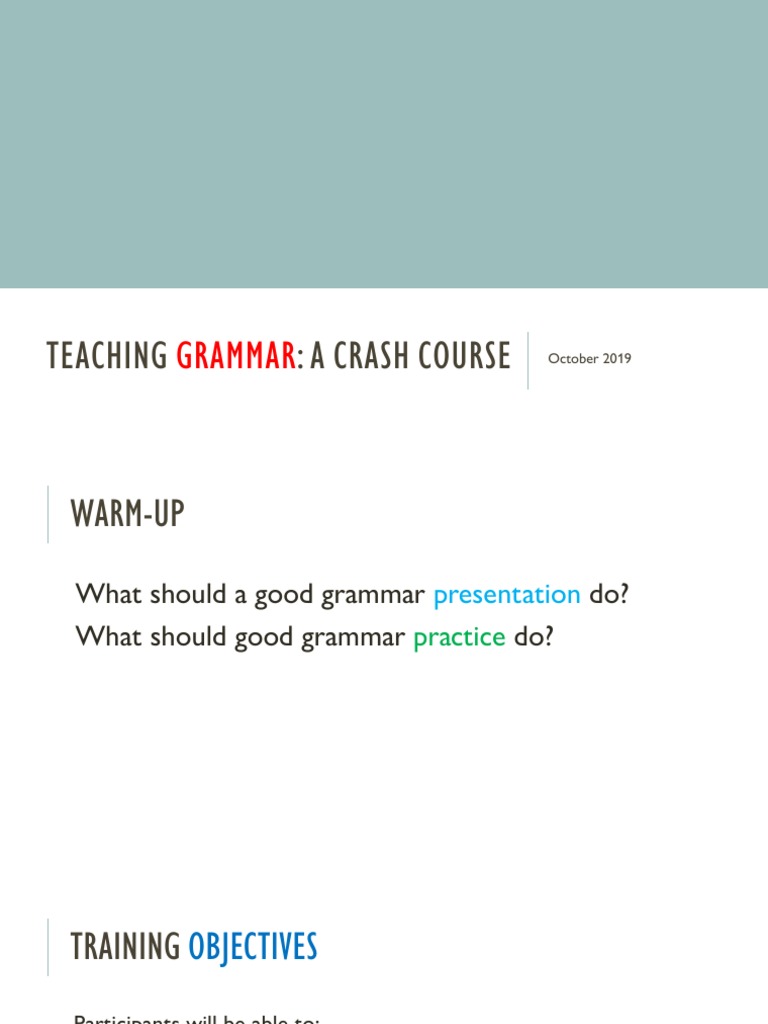 Teaching Grammar | PDF | Grammar | Lesson Plan