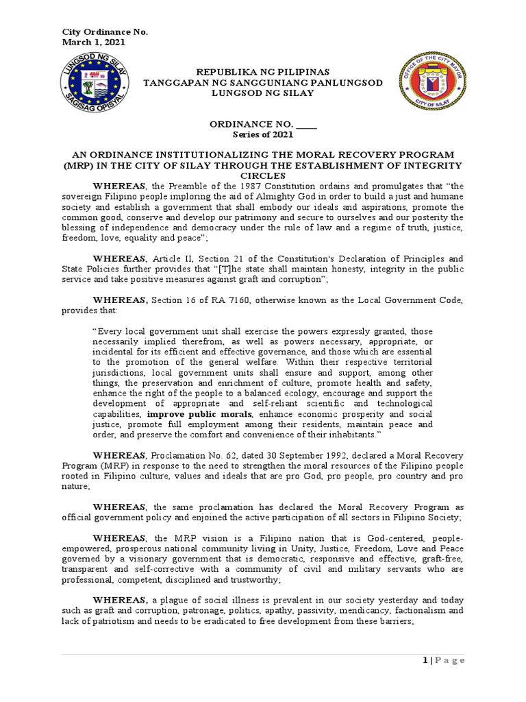 9.1.2021 Moral-Recovery-Program | PDF | Integrity | Peace