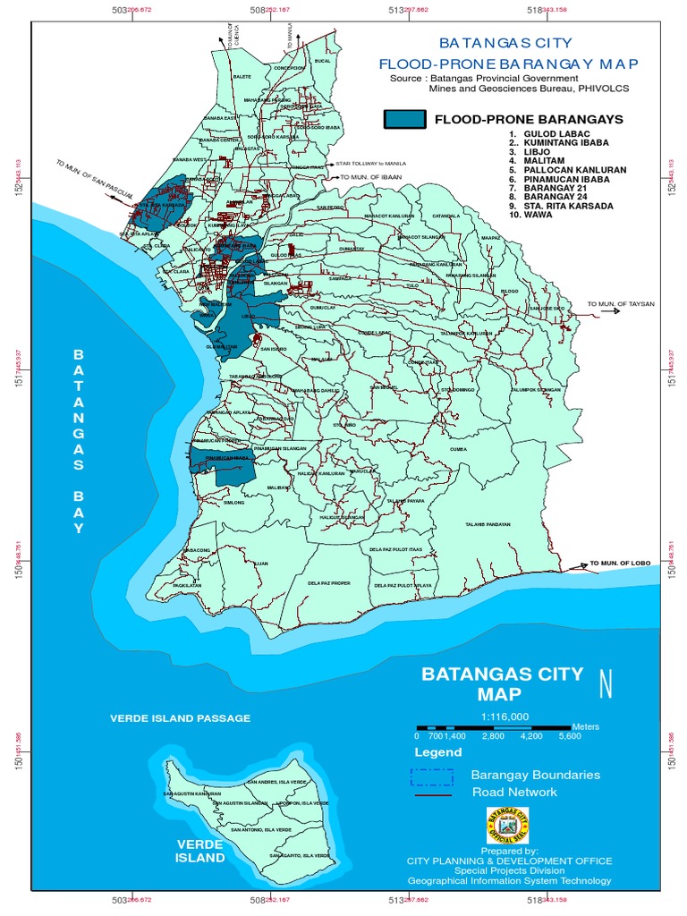Batangas City Flood-Prone Brgy Map | PDF