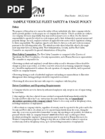 Sample Driving For Work Policy | PDF | Driving | Road Traffic Safety