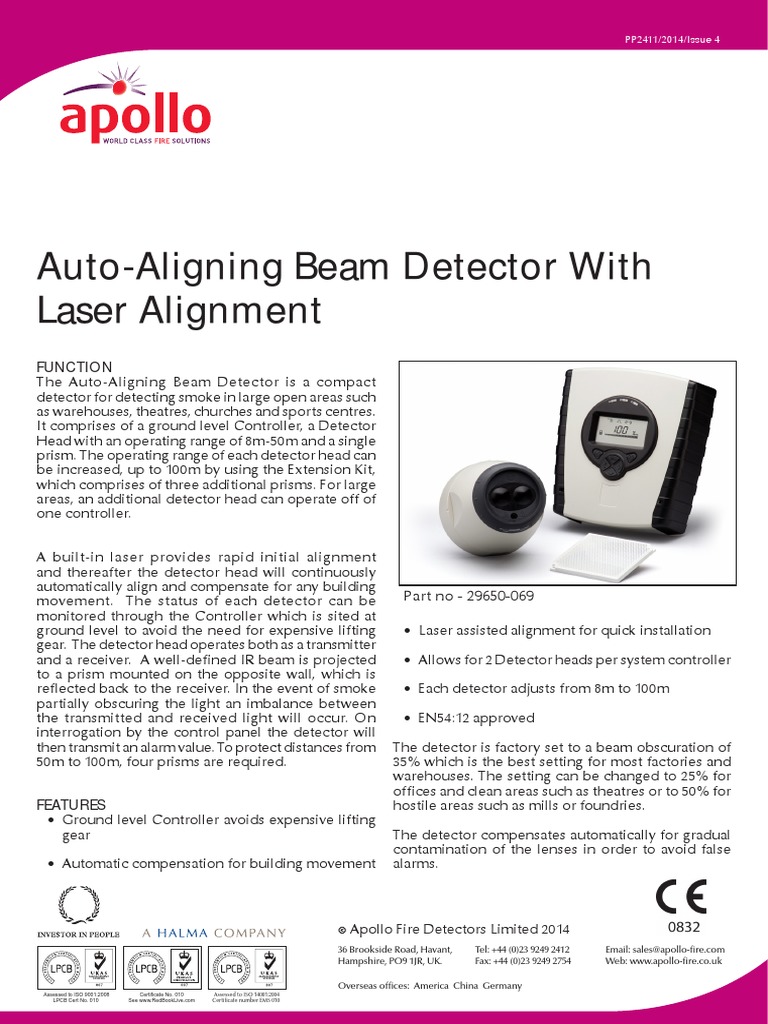 PP2411 Auto-Aligning Beam Detector With Laser Alignment Datasheet | PDF ...