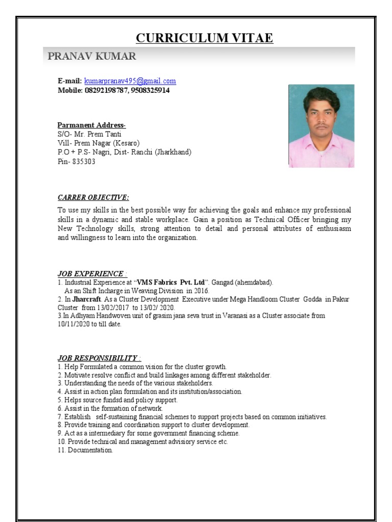 Resume of Pranav Kumar..... Updated | PDF | Learning | Behavior ...