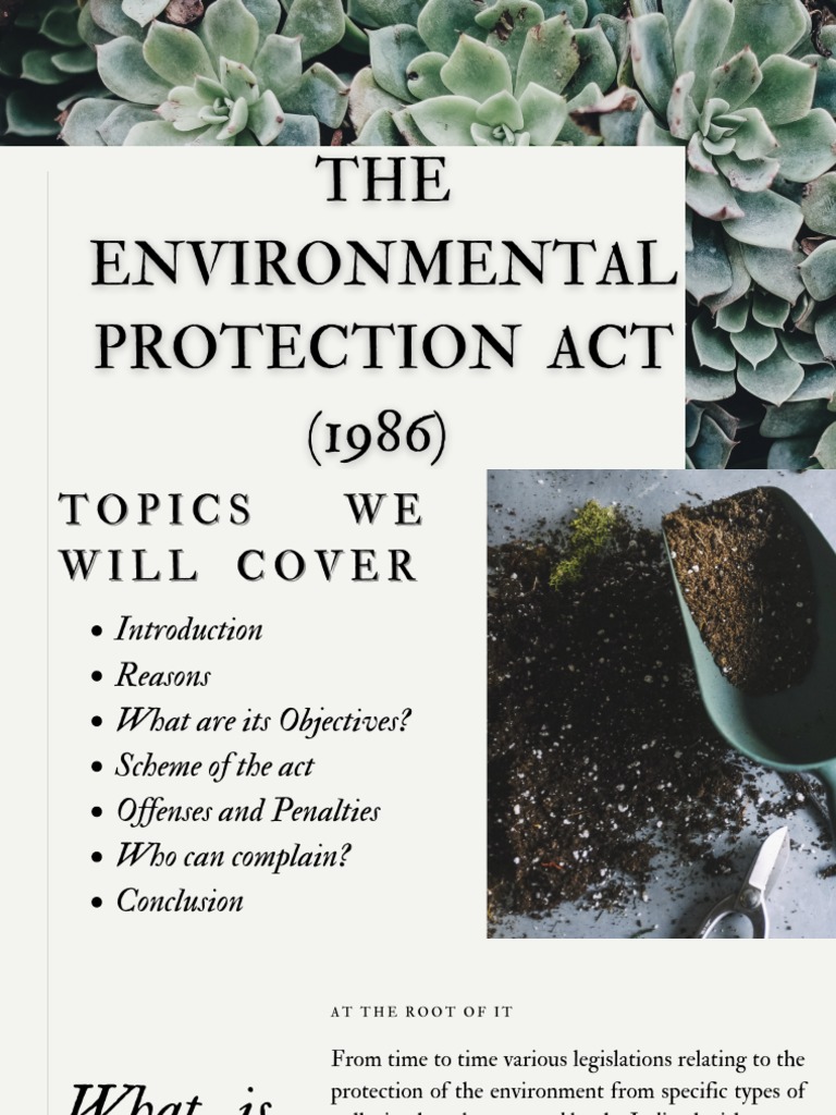 The Environmental Protection Act (1986) | PDF | Environmental ...
