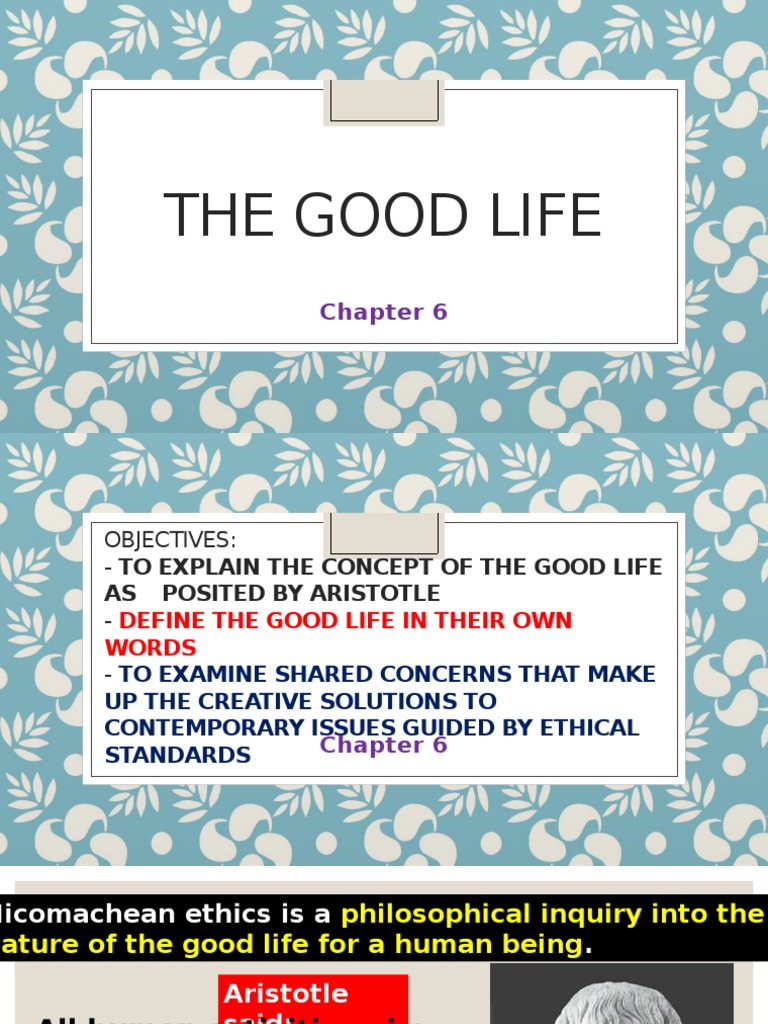STS The Good Life Chapter6 | PDF | Virtue | Happiness