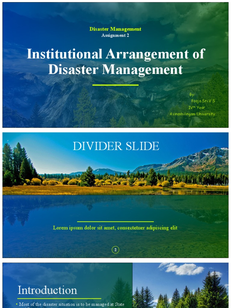 Institutional Arrangement of Disaster Management | PDF | Emergency ...