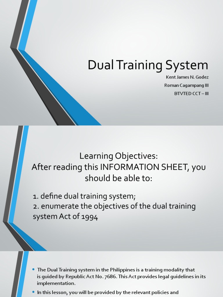 Dual Training System - KJNGodez - RomanCagampangIII | PDF | Vocational ...