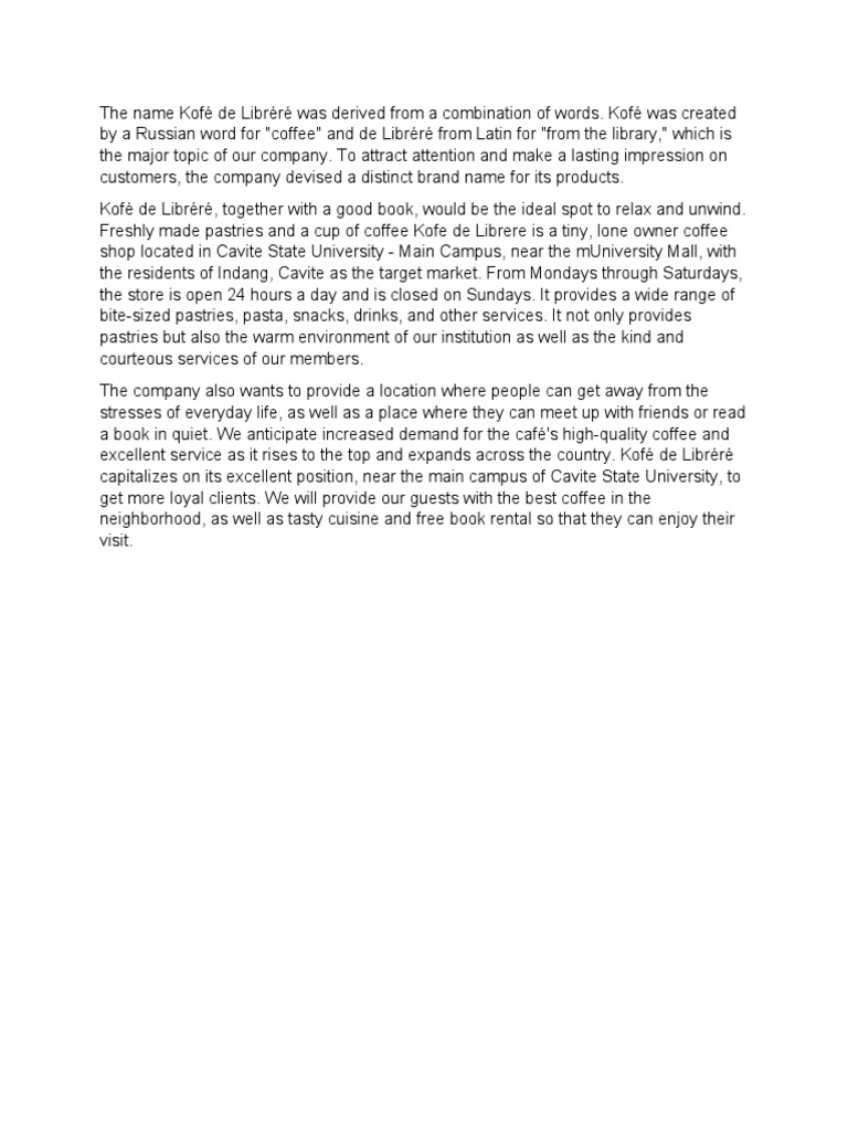 Business Concept Paper | PDF