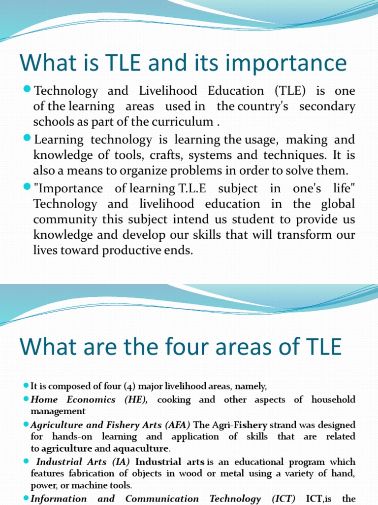 What Is TLE and Its Importance | Download Free PDF | Learning | Cognition