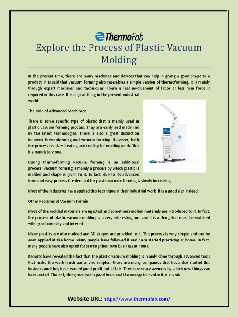 Plastic Vacuum Molding Process Explained | PDF
