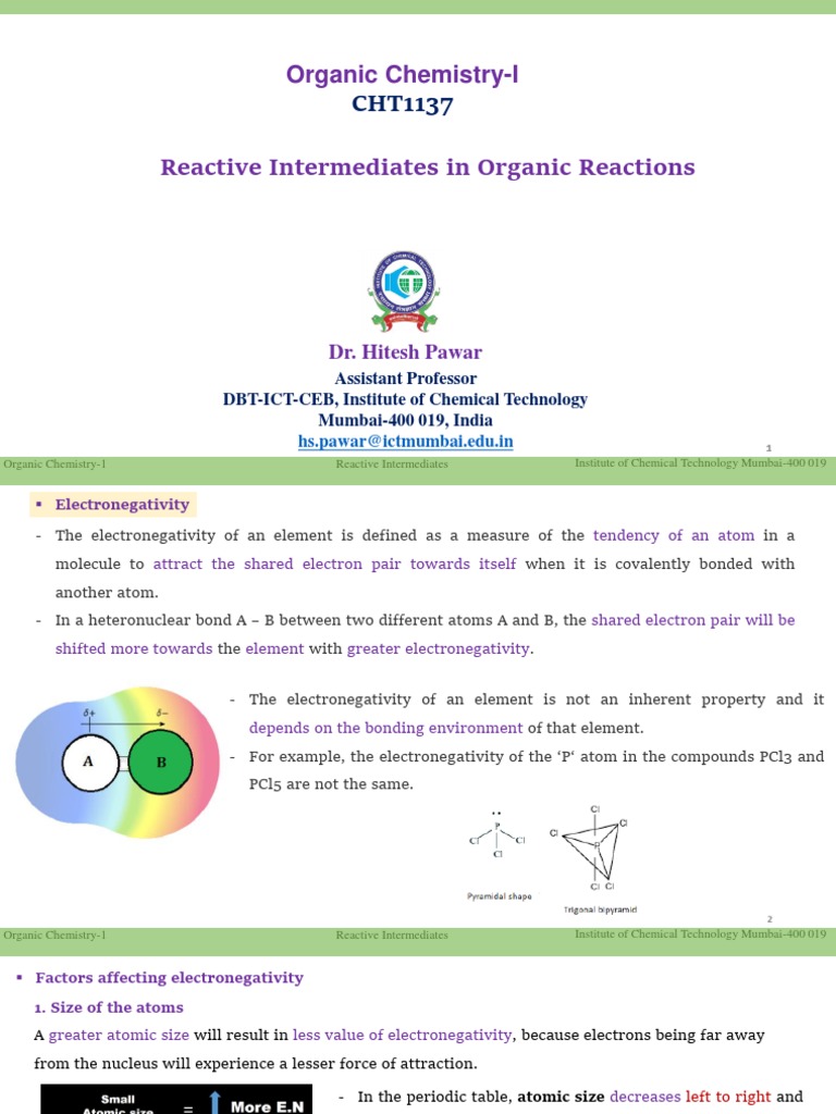 Reactive Intermediates in Organic Chemistry | PDF | Radical (Chemistry ...
