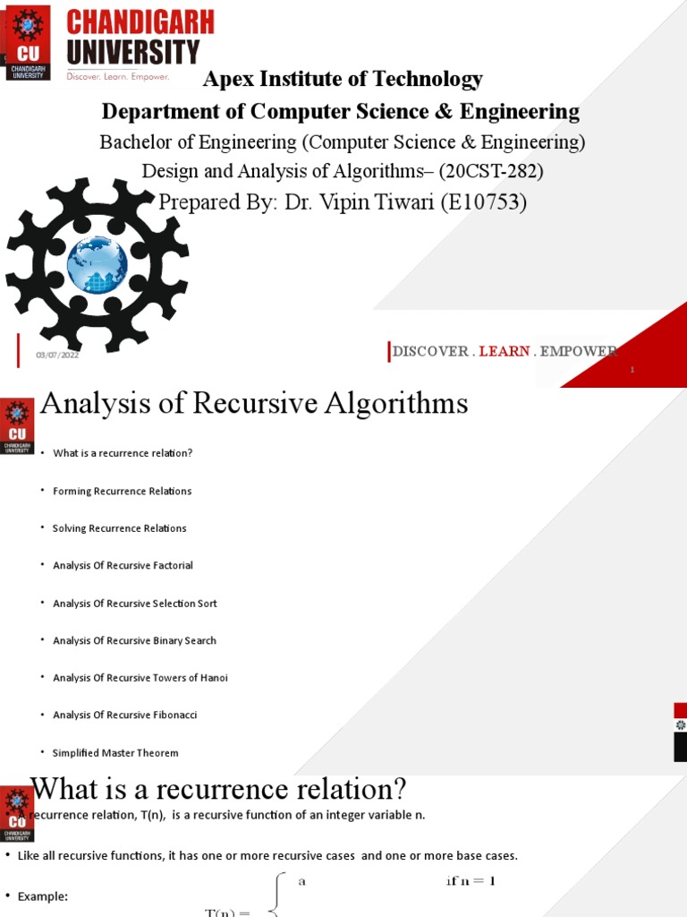 Analysis of Recursive Algorithms | PDF | Recurrence Relation | Mathematics