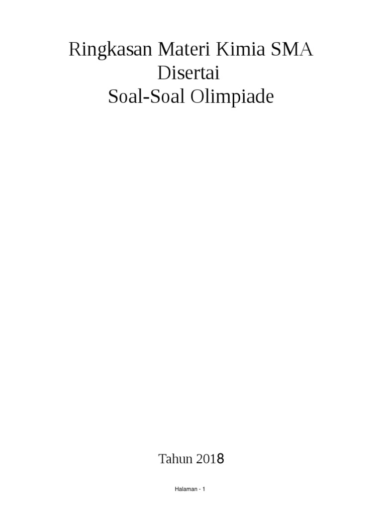 Ringkasan Olimpiade Kimia | PDF