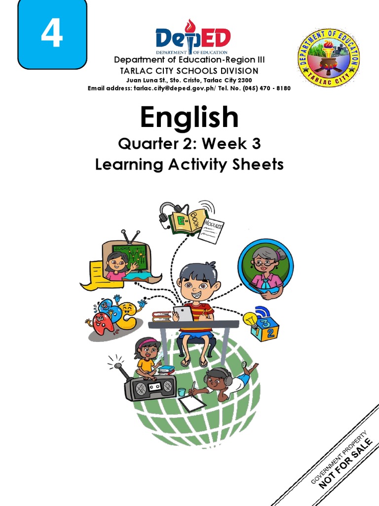 English: Quarter 2: Week 3 Learning Activity Sheets | PDF | Grammatical ...