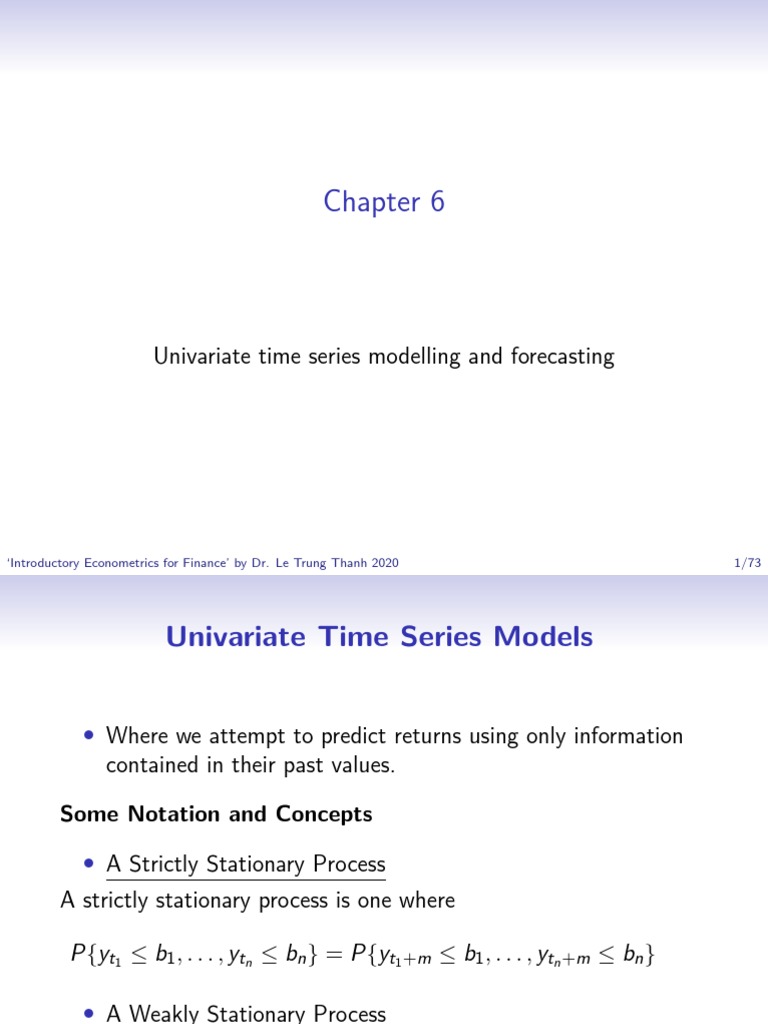 Univariate Time Series Modelling and Forecasting: Introductory Econometrics For Finance' by Dr ...