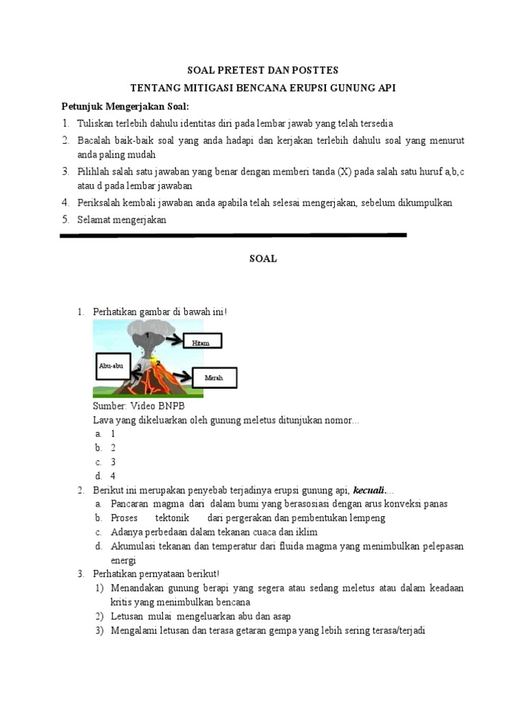 Soal Mitigasi Bencana Erupsi | PDF