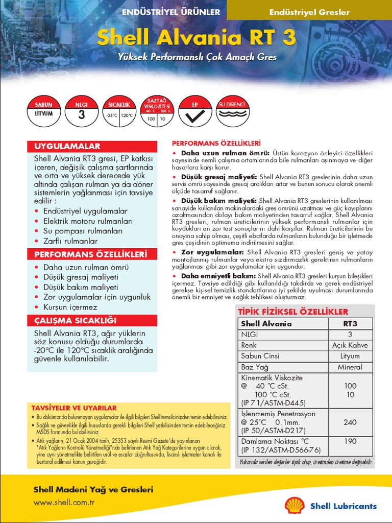Shell Alvania RT3 | PDF