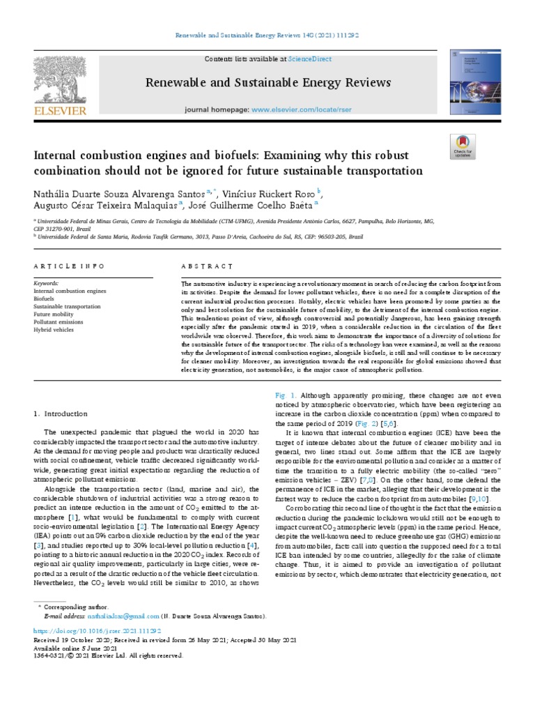 2021-Internal Combustion Engines and Biofuels Examining | Download Free PDF | Biofuel | Biodiesel