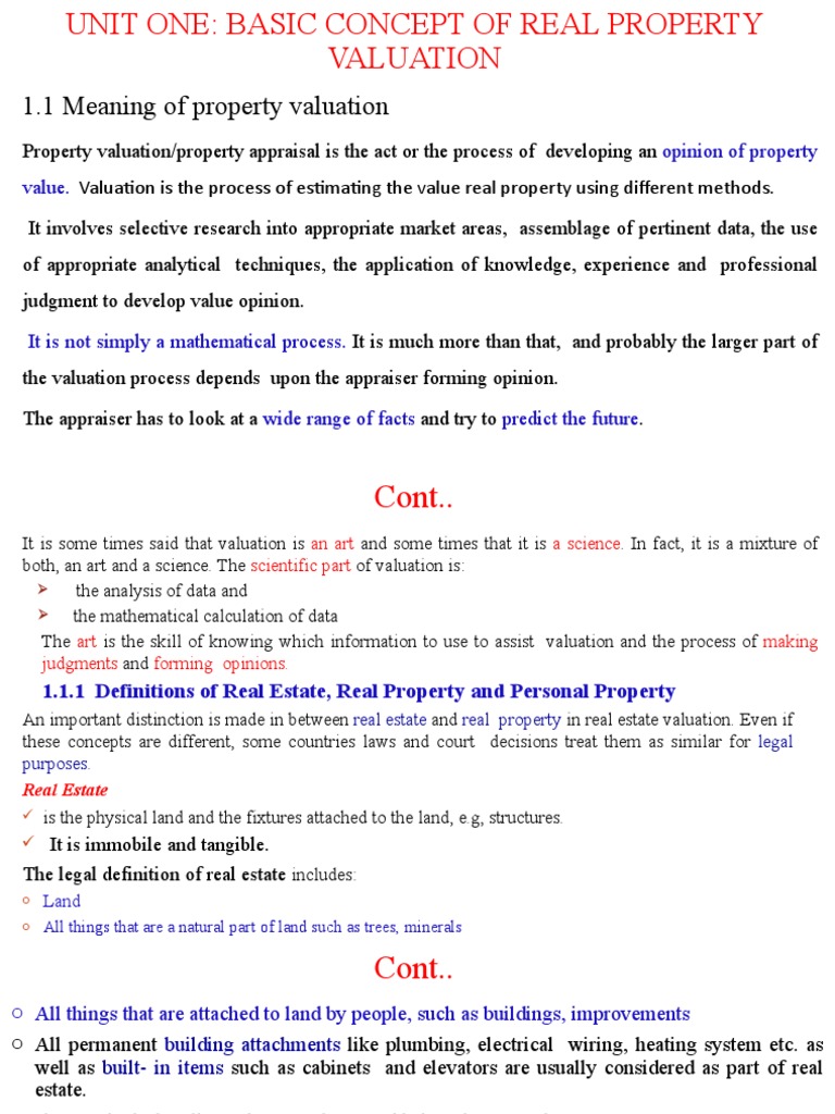 Understanding Real Property Valuation | PDF | Real Estate Appraisal ...