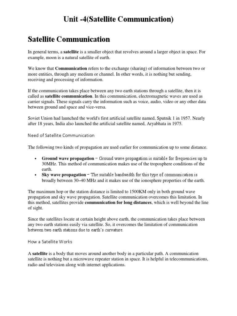 UNit-4 (Satellite Communication) | PDF | Ellipse | Communications Satellite