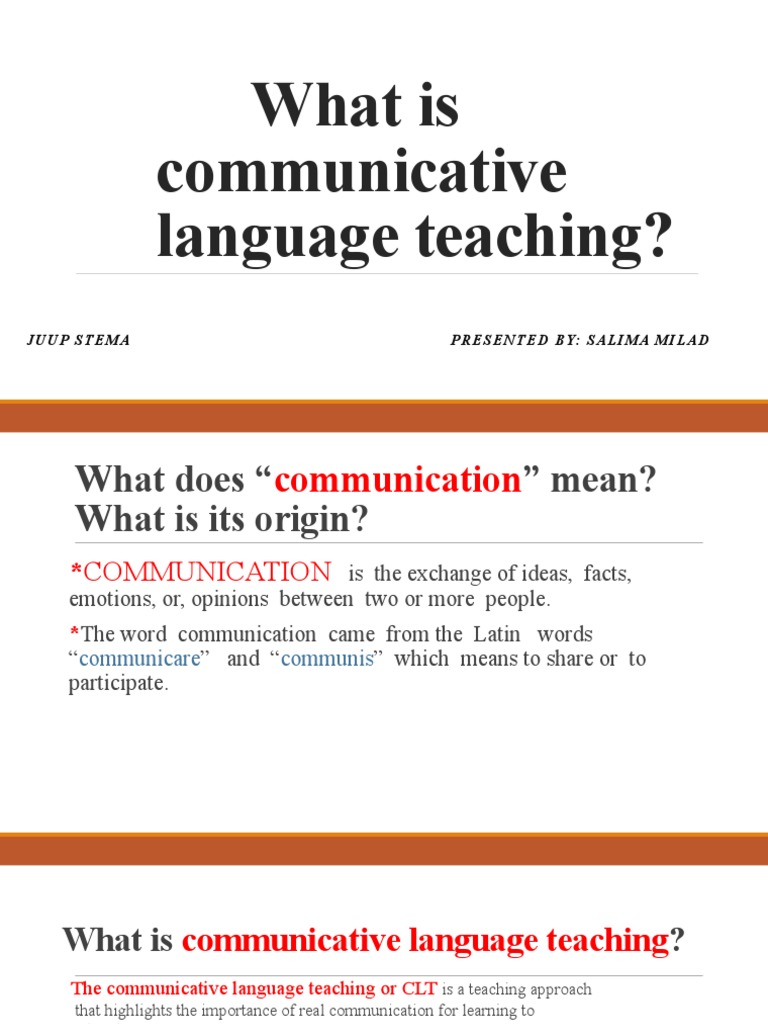 Communicative Language Teaching Guide | PDF | Communication | Language ...