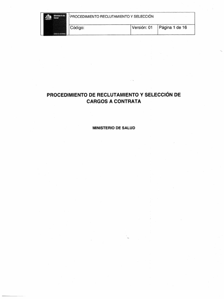 Procedimiento de Reclutamiento y Selección | PDF