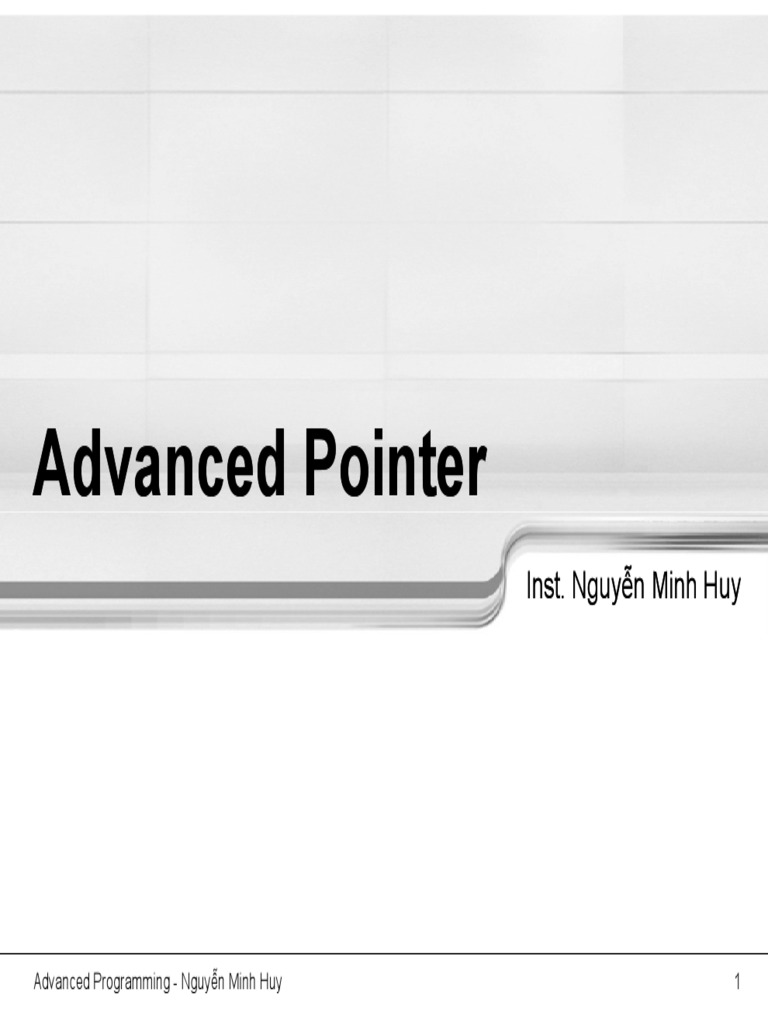 AP-03-Advanced Pointers-English | PDF | Pointer (Computer Programming ...