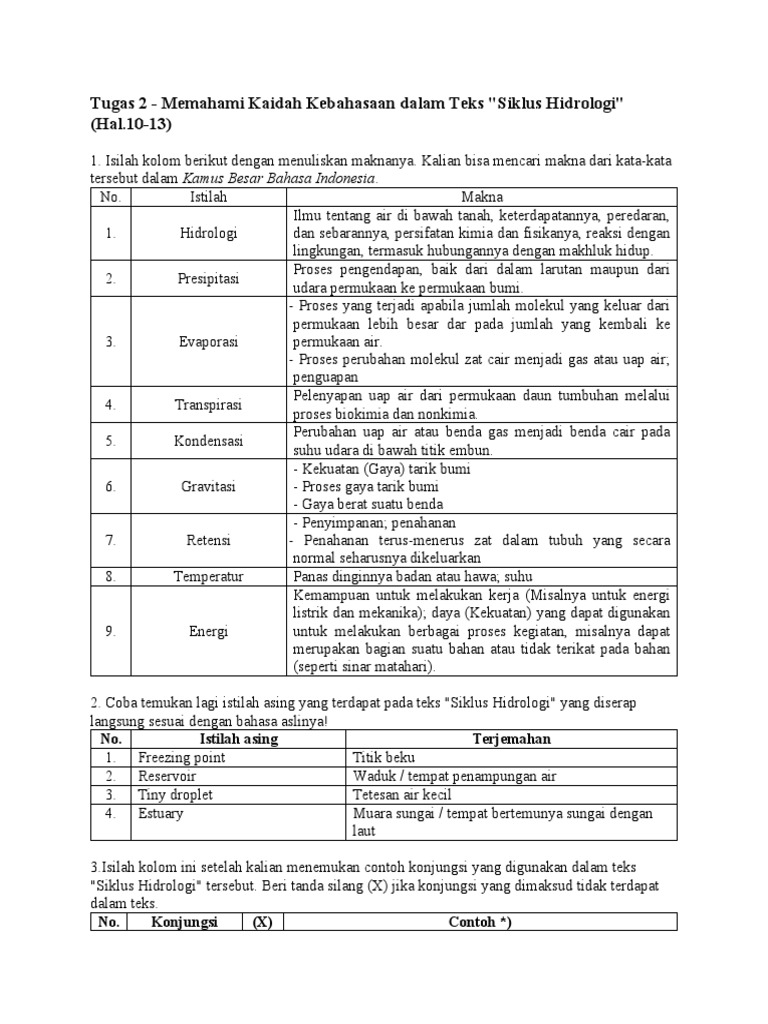 Tugas Bhs - Indo k.1-k.3 | PDF