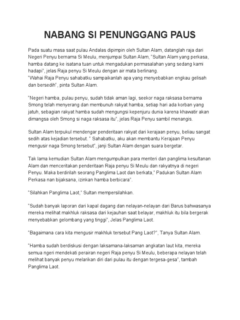 Nabang Si Penunggang Paus | PDF | Klasik