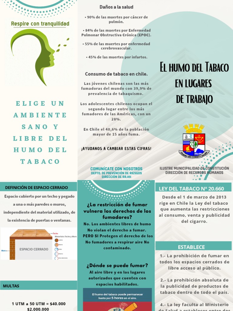 Triptico Humo Del Tabaco | PDF | Adicción | Fumar tabaco