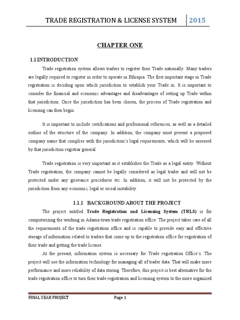 Trade Registration and Licensing Sysytem | PDF | Class (Computer ...