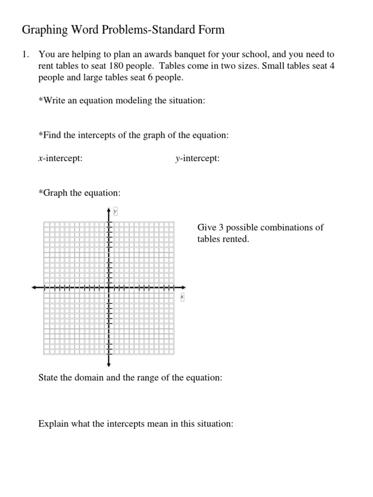 Graphing Word Problems Standard Form | PDF | Function (Mathematics ...