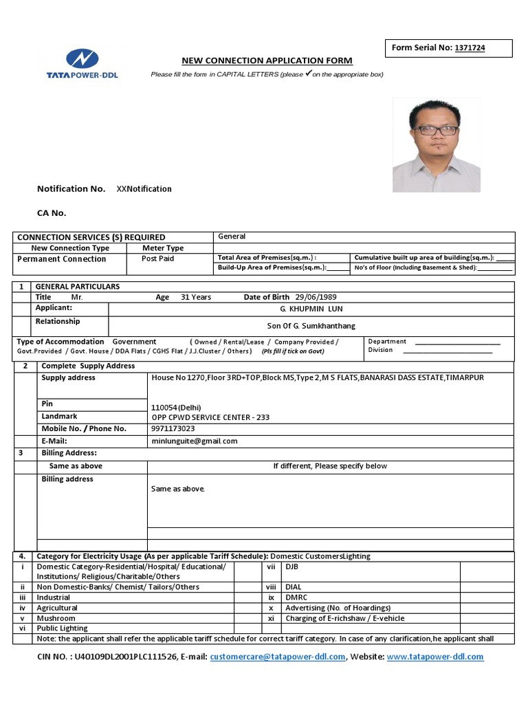 New Connection Application Form | Download Free PDF | Indemnity ...