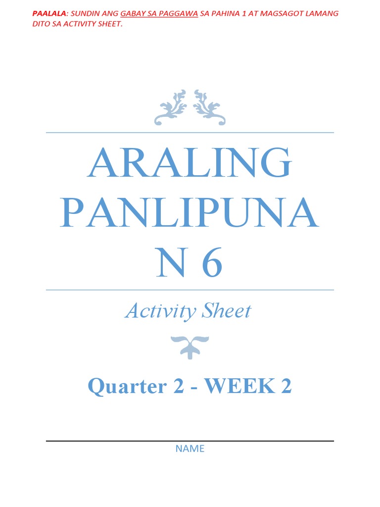 AP6 - Q2 - Week2 - Activity Sheet | PDF
