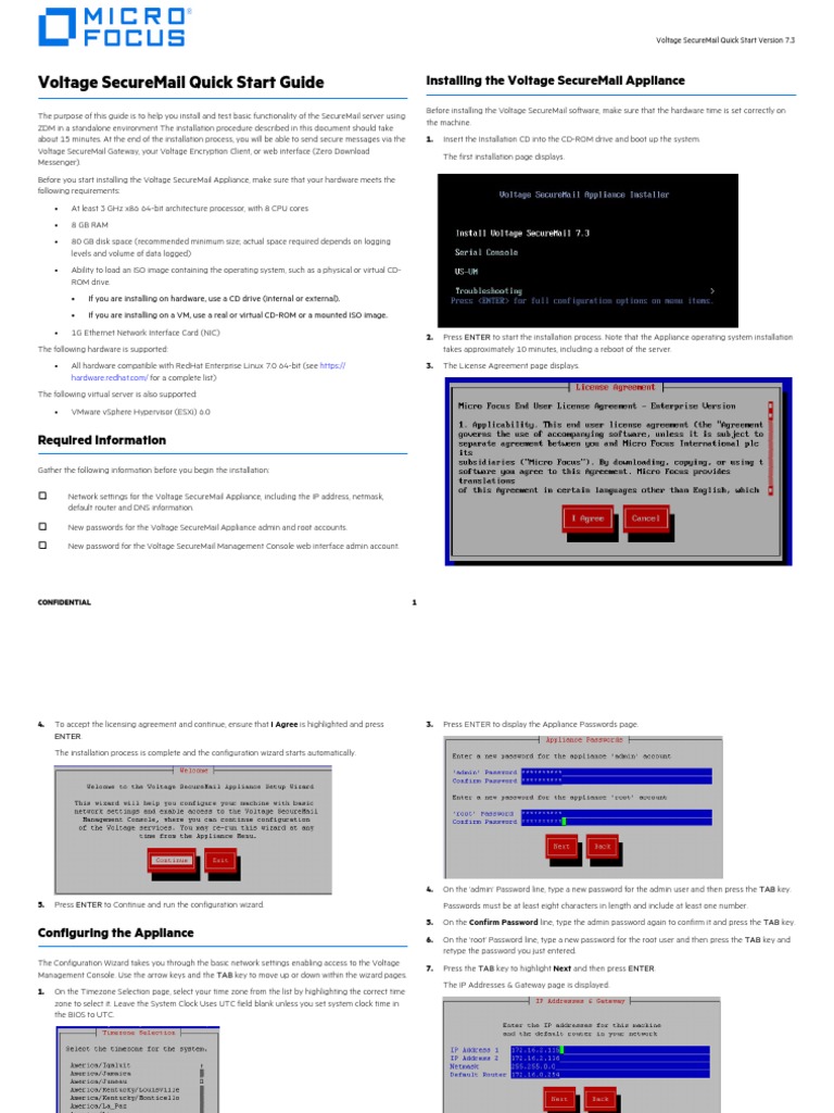 Voltage Securemail Quick Start Guide | PDF | Login | Command Line Interface