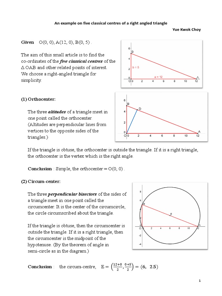 Triangle Centers Explained | PDF | Triangle | Euclidean Geometry