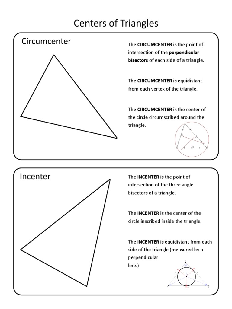 Triangle Centers Notes | PDF